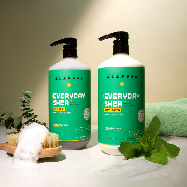 Alaffia EveryDay Shea Body Wash, Eucalyptus Mint 32oz