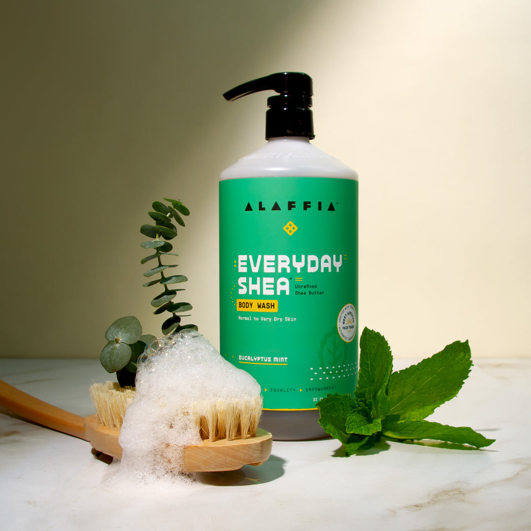 Alaffia EveryDay Shea Body Wash, Eucalyptus Mint 32oz